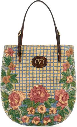 Valentino Garavani Femme, Sacs, Multicolore, Taille: ONE Size Sac bandouli&egrave;re VLogo Signature en raphia brod&eacute;