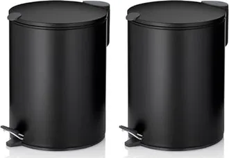 KELA 23702 Kosmetikeimer, Métal, Noir, 5 l (Lot de 2)