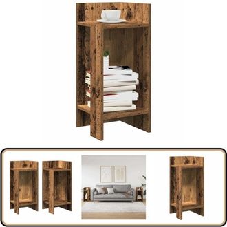 vidaXL vidaXL Beistelltische 2 Stk. mit Ablage Altholz-Optik 25,5x27x60 cm