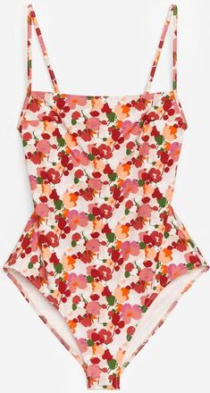 Arket Badeanzug Mit Eckigem Ausschnitt -Mehrfarbig