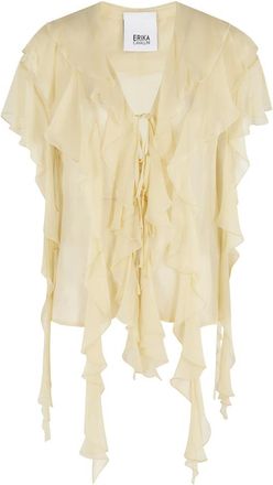Erika Cavallini Semi Couture Femme, Blouses et Chemises, Beige, Taille: 38 FR Blouses