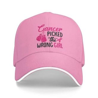 Generic Chaleur dHiver, Cancer du Sein a Choisi la Mauvaise Fille Sandwich Cap Unisexe incurvé Casquettes de Baseball Casquette Sandwich Chapeau Polyester Aju