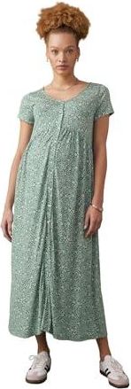 Envie de Fraise Robe Longue Grossesse Fluide boutonn&eacute;e Vert 38/40