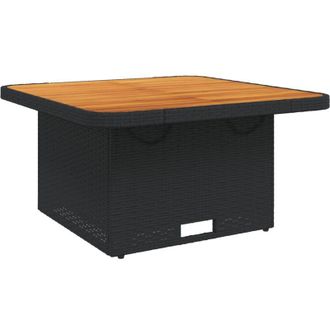 vidaXL Vidaxl - Table de jardin noir 80x80x71 cm r&eacute;sine tress&eacute;e et bois acacia
