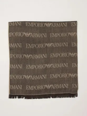Emporio Armani &Eacute;charpe en m&eacute;lange de laine vierge avec motif logo jacquard