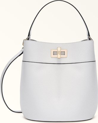 Furla Amelia Beuteltasche S Talco H Wei&szlig; Genarbtes Kalbsleder Damen