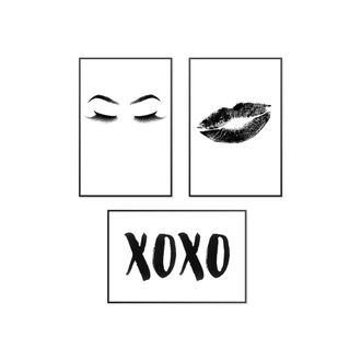 Reinders Bilder Set, Feminin, Wohnzimmer, Poster, Wanddeko, Room Decor, MDF, Schwarz-Wei&szlig;, 3-er Set