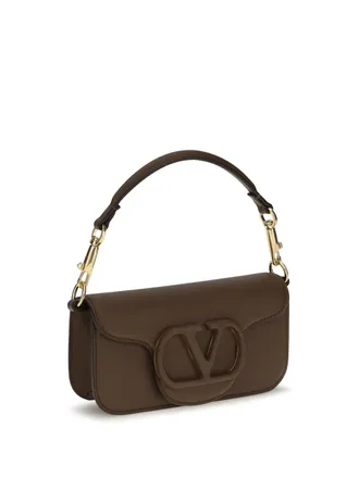 Valentino Garavani Womens Mini Loc&ograve; Shoulder Bag Calfskin Wood Brown Calf Leather Bos Taurus