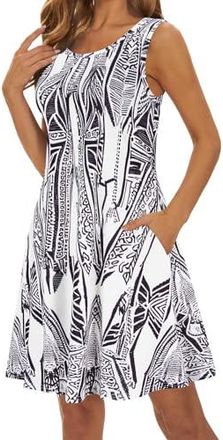 Generic Robe maxi en mousseline de soie pour le printemps et lété, ample, décontracté, col rond, caraco sans manches, gilet de poche, maillot de bain, cache-m