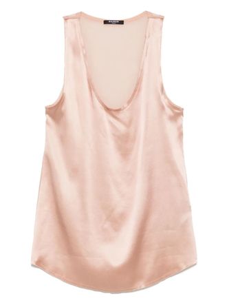 Balmain haut en soie à fleurs - Rose