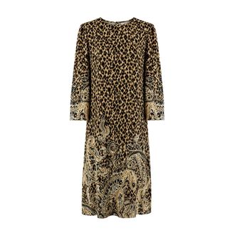 Etro Kurzes Seiden-Tunika-Kleid mit Paisley- und Tiermotiv - - Dresses - Damen - Mehrfarbig - L