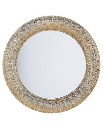 Beliani Stilvoller Spiegel rund Metall 80 x 80 cm Gold Channay