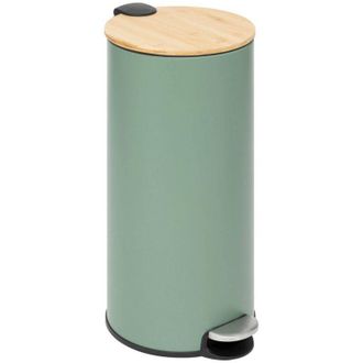 5five Simply Smart 5five Simply Smart - Poubelle &agrave; p&eacute;dale en m&eacute;tal et bambou Modern Color - Vert - 30 l - Livraison gratuite