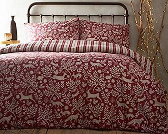 furn. Creative Cloth SKANDI Woodland SB D/Set WILDBER, Wildberry Red, Single