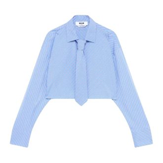 Msgm Msgm, Damen, Blusen & Hemden, Blau, MGr&ouml;&szlig;e