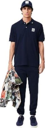 Lacoste Polo brodé pour homme, bleu marine, M