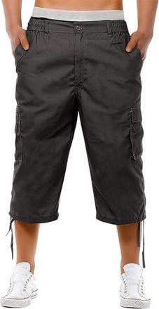 Generic Pantalon d&eacute;t&eacute; l&eacute;ger baggy 3/4 pour homme - Pantalon de travail l&eacute;ger - Pantalon de jogging fin - Pantalon de fitness - Avec poches - Respirant - Panta