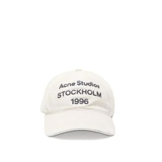 Acne Studios unisex, Accessoires, Blanc, Taille: ONE Size 1996 Logo Cap