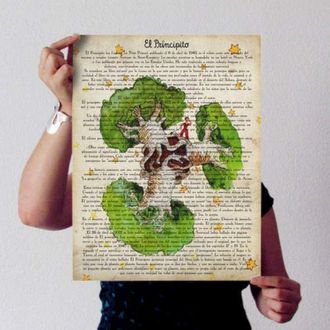 Nacnic Plakat Der kleine Prinz f&uuml;r kleine Kinder. Prince Baobab Blatt Definitionen. Plakate und Illustrationen f&uuml;r Kindergeschichten. A4-Format