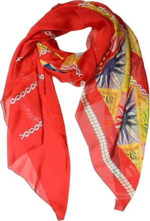 Dolce & Gabbana Silk Printed Geometric Shawl - Red