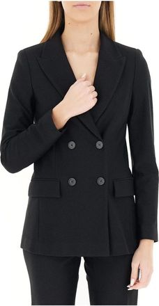 Seventy Femme, Vestes, Noir, Taille: 42 FR Giacca Blazer doppiopetto in rete tecnica bistretch