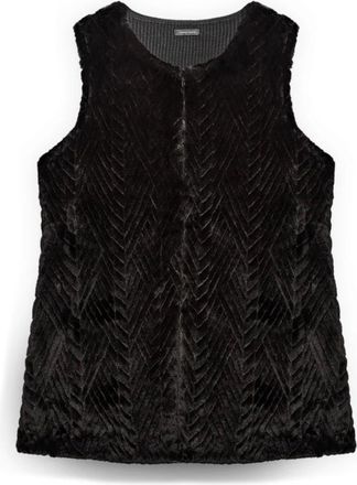 Fiorella Rubino Femme, Vestes, Noir, Taille: 40/42 FR Gilet Effet Peluche