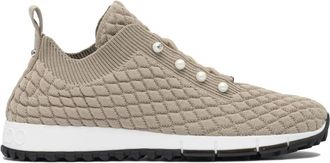 Jimmy Choo London Femme, Chaussures, Gris, Taille: 37 EU Veles Textured Knit Trainers