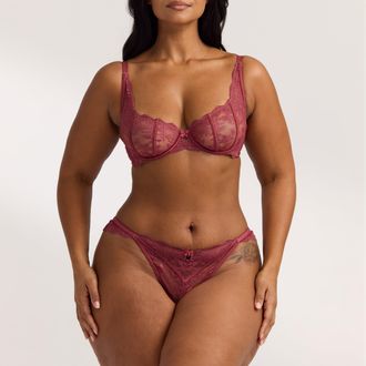 Lounge Soutien-gorge Plongeant Enchant - Rhubarbe - 100 / DD