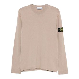 Stone Island Gerippter Rundhalspullover - - Knitwear - Herren - Beige - S