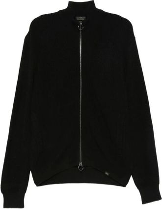 Paul & Shark Homme, Sweatshirts et sweats &agrave; capuche, Noir, Taille: M Tech Wool Zip Cardigan