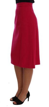 Dolce & Gabbana Womens Pink Wool Knee Long A-Line Skirt