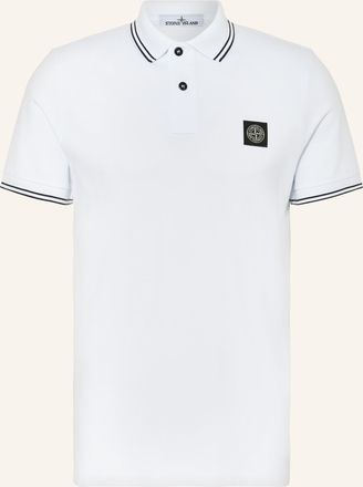 Stone Island Piqu&eacute;-Poloshirt weiss