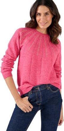 Damart Pull Maille ajourée et Strass Thermolactyl Femme Rose Taille 38/40