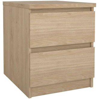 Dmora Nachttisch Azar, Niedrige Kommode, Tisch, Multifunktionaler Nachttisch, 50x40 h50 cm, helle Eiche - Dmora