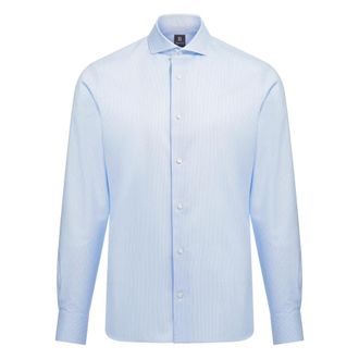 Boggi Milano Homme, Chemises, Bleu, Taille: 2XL Chemise Slim Fit en Serg&eacute; de Coton