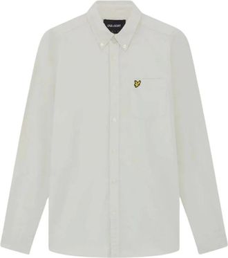 Lyle & Scott Homme, Chemises, Blanc, Taille: S Chemise Oxford unie