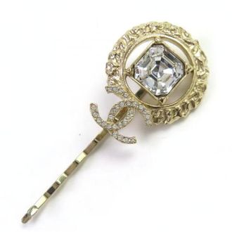 Chanel Accessoire de cheveux en m&eacute;tal Pre-owned - Femme - Pre-owned - Jaune - Taille: ONE Size