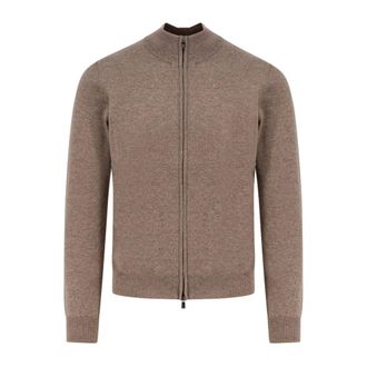 Corneliani Homme, Pulls, Beige, Taille: 5XL Cardigan c&ocirc;tel&eacute; avec fermeture &eacute;clair