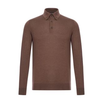 Ermenegildo Zegna Gerippter Polo-Kragen-Pullover - - Knitwear - Herren - Braun - XL
