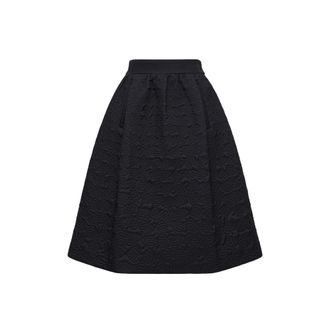 Moncler Moncler Leaf-quilted Padded A-line Skirt, Women, Blue, Size: 42