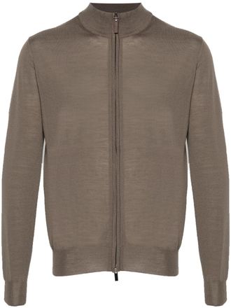 Canali Cardigan aus Merinowolle - Braun