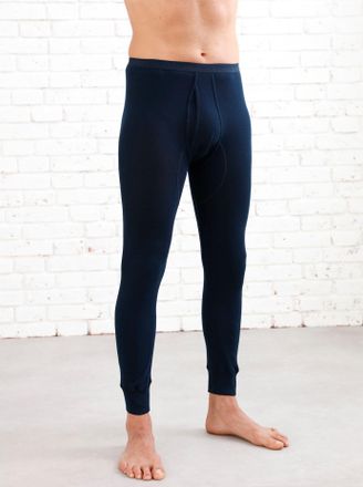 Schiesser Lange Unterhose SCHIESSER, Herren, Gr. 7, 1 Stk., blau (marine), 100% Baumwolle, Unterhosen Lange Unterhose, Topseller