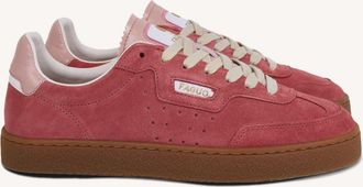 Faguo Baskets cuir su&egrave;de rose