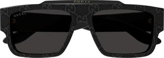 Gucci Rechteckige Sonnenbrille - - Accessories - unisex - Schwarzk - 56 MM