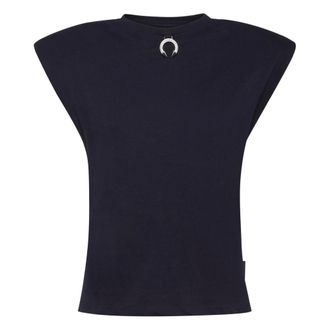 Philipp Plein Femme, Tops, Bleu, Taille: 36 FR D&eacute;bardeur Perfor&eacute; &agrave; Col Rond