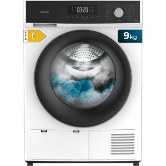 Cecotec Pumpentrockner de heat Stahl de 9 kg, Klasse e (fr&uuml;her Klasse a++), Full-Touch-Bedienung, 15 Programme, Trockenautomatik, B&uuml;gelleicht, Stop&Go