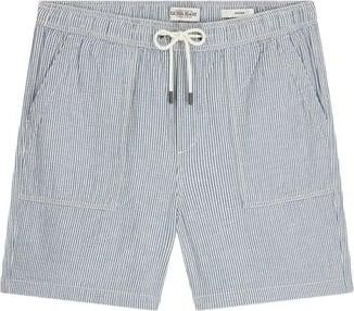 Guess Short &agrave; rayures en coton et lin