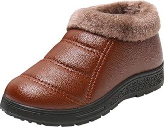 Generic Bottines Pour Femme dHiver Plates Doubl&eacute;s en Peluche Chaude Slip-on Bottes De Neige Semelle Antid&eacute;rapantes L&eacute;g&egrave;res Confortables Chaussures De Marche A