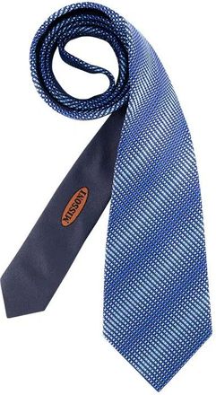 Missoni Herren Krawatte blau Seide unifarben