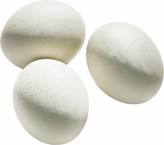 Loberon Deko-Ei 3er Set Placidia, detailgenau & unzerbrechlich, hochwertig & dekorativ, Tischdekoration, Ostern, Osterdekoration, Osterei, Polyresin, weiß